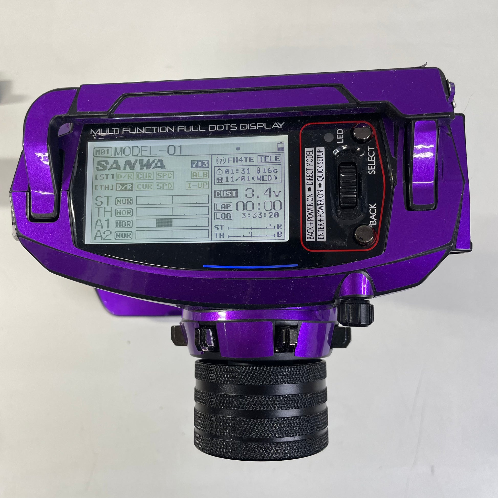 Sanwa MT44 Controller & Receiver Purple Wrap Alloy Wheel – Big Licks RC